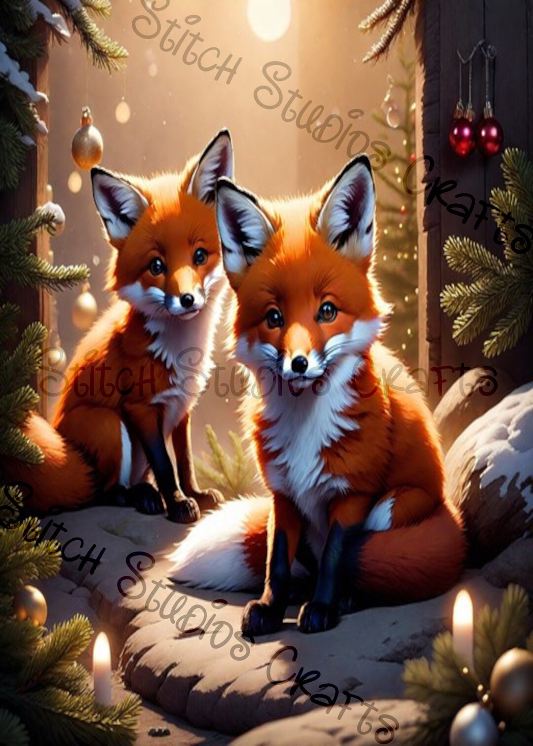 Holiday Foxes Printable Posters, 4 Sizes - Etsy
