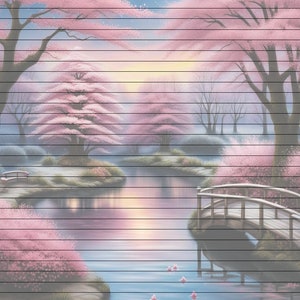 Cherry Blossom Stationery Set, Printable PDF, Lined and Blank Sets ...