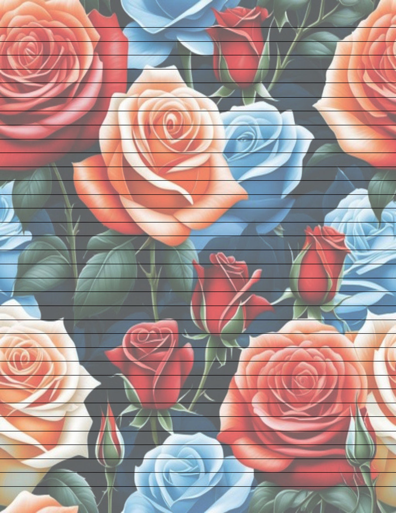 Rose Stationery Set, Printable Rose Letter Paper - Etsy