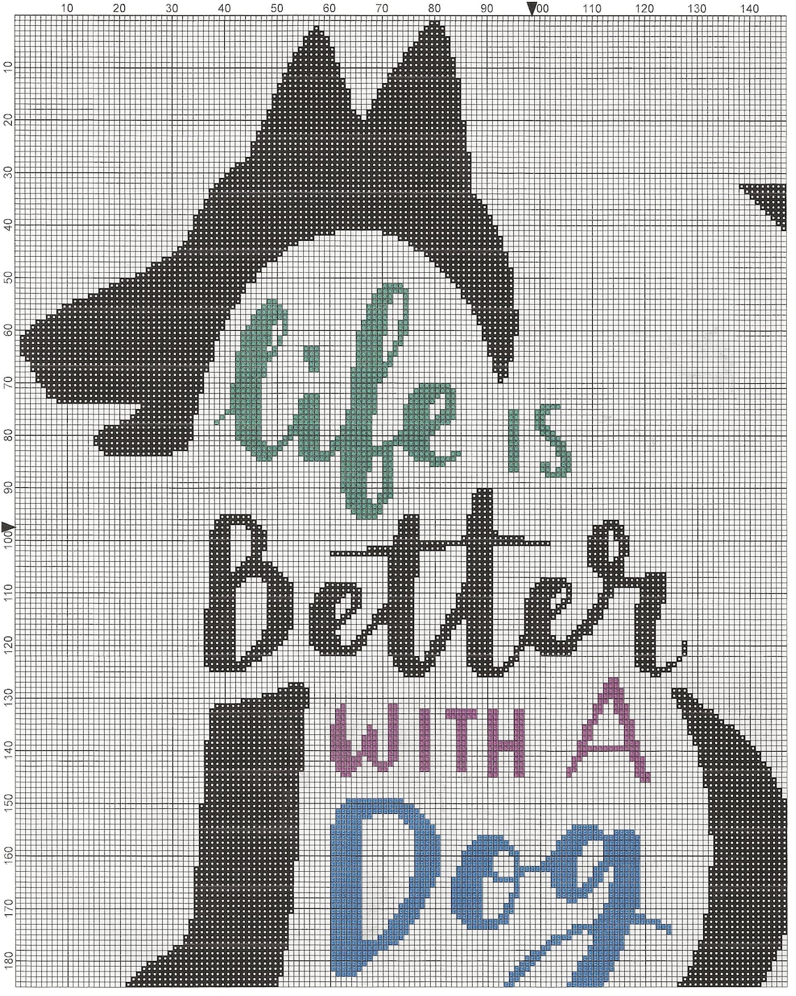 Life is Better With A Dog Cross Stitch Pattern PDF - Etsy