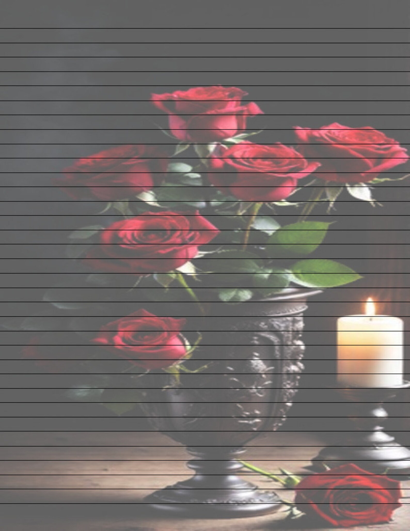 Rose Stationery Set, Printable Rose Letter Paper - Etsy