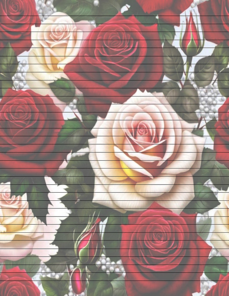 Rose Stationery Set, Printable Rose Letter Paper - Etsy