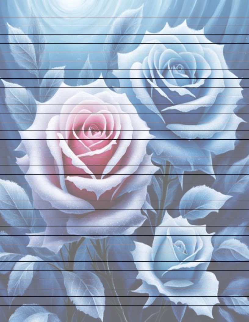 Rose Stationery Set, Printable Rose Letter Paper - Etsy