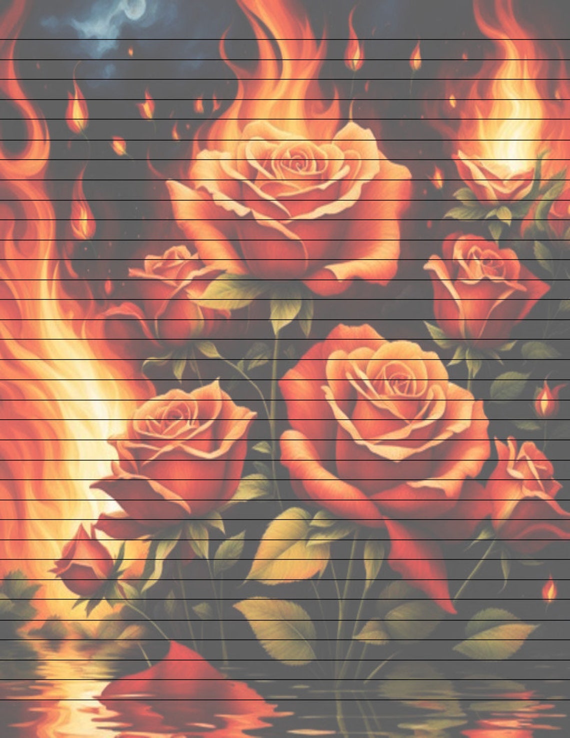 Rose Stationery Set, Printable Rose Letter Paper - Etsy