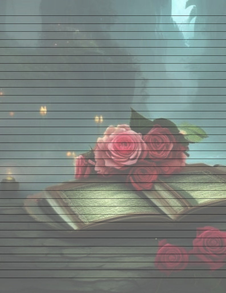 Rose Stationery Set, Printable Rose Letter Paper - Etsy