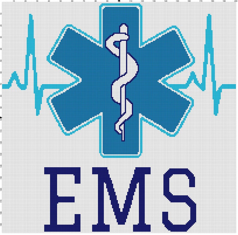 EMS Cross Stitch Pattern Printable PDF, Emergency Services, DIY Crafts ...