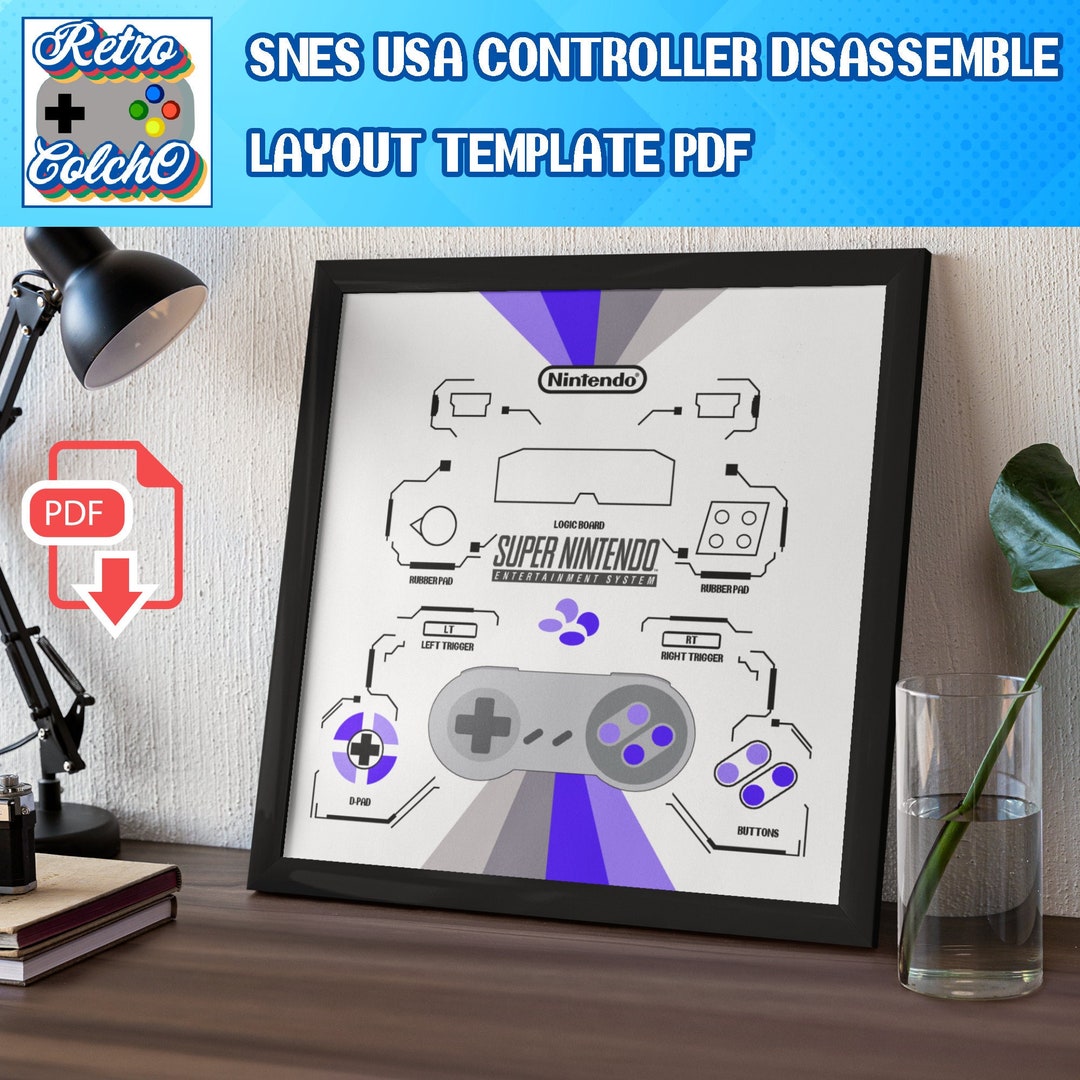 Download SNES USA Controller Disassemble Layout Template PDF Format - Etsy