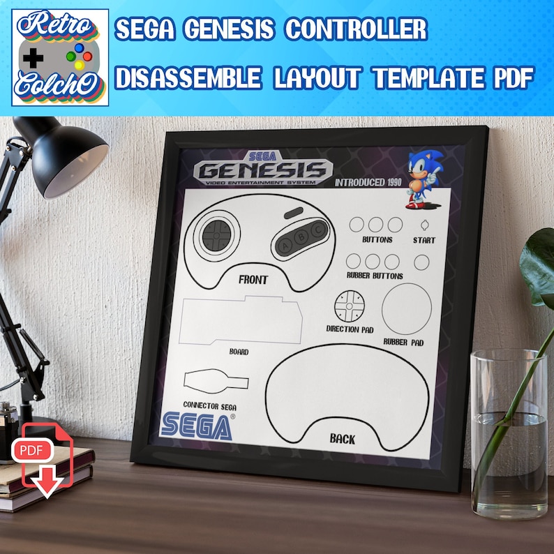 Download SEGA GENESIS Controller Disassemble Layout Template PDF Format ...