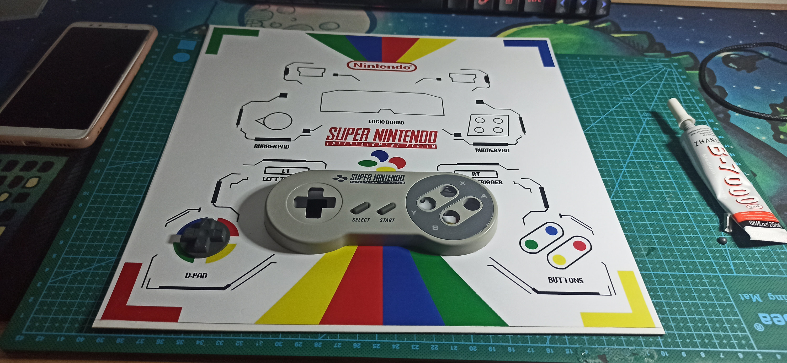 Download SNES USA Controller Disassemble Layout Template PDF Format - Etsy