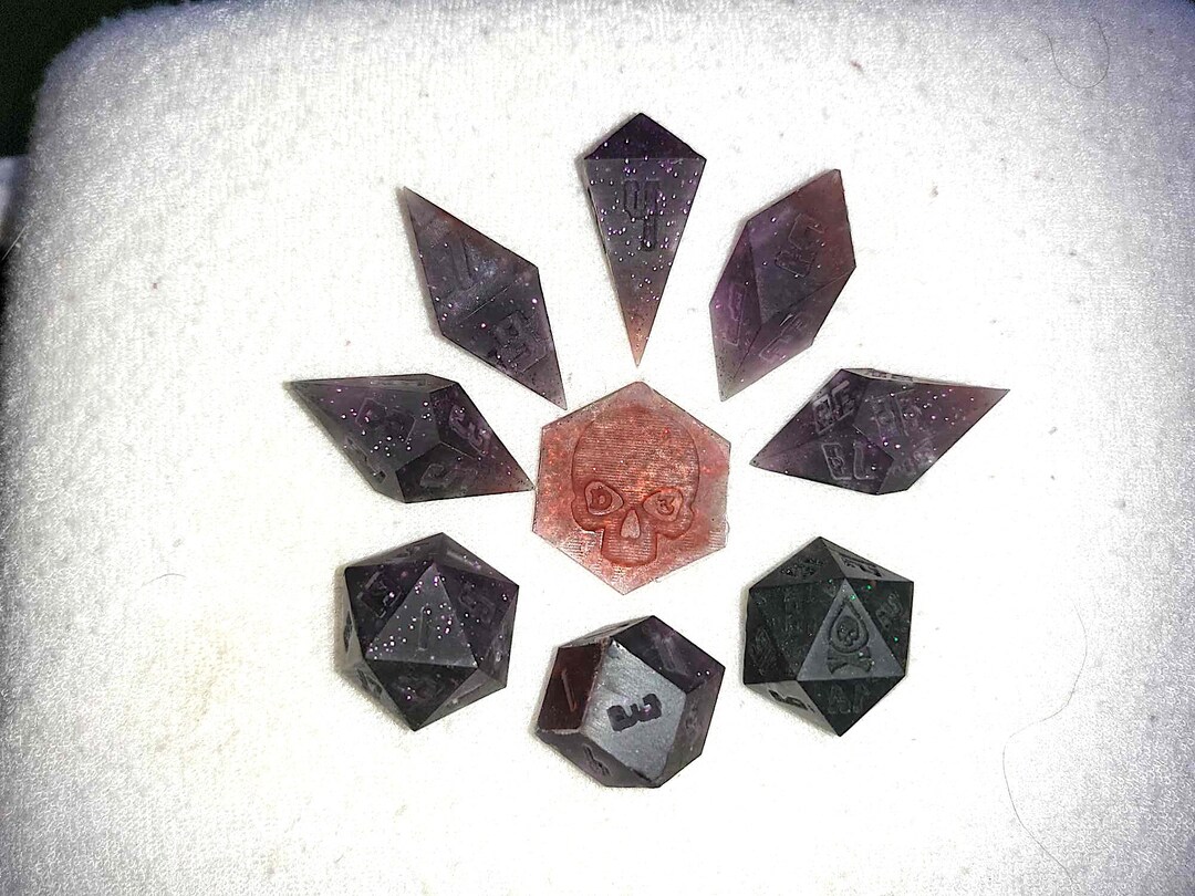 UNFINISHED TTRPG D20 Dice Set amethyst Sparkle - Etsy