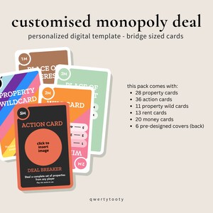 Custom Monopoly Deal Family Playing Card Instant Download - Etsy