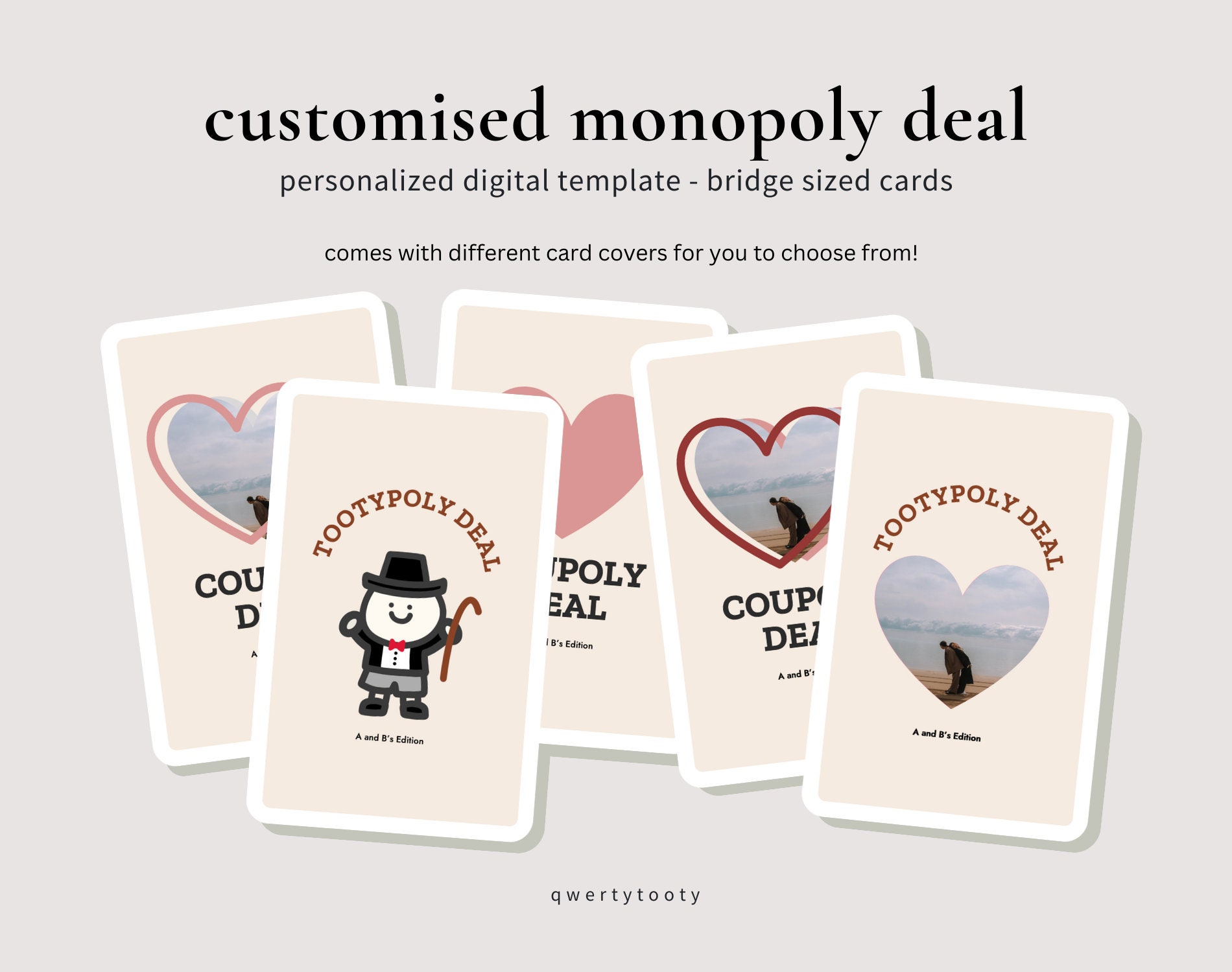 Custom Monopoly Deal, Family Playing Card, Instant Download, Card Game ...