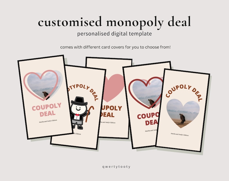 Custom Monopoly Deal | INSTANT DOWNLOAD | Game Card Template | Playing ...