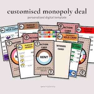 Custom Monopoly Deal Template: Personalized Game Cards (digital ...