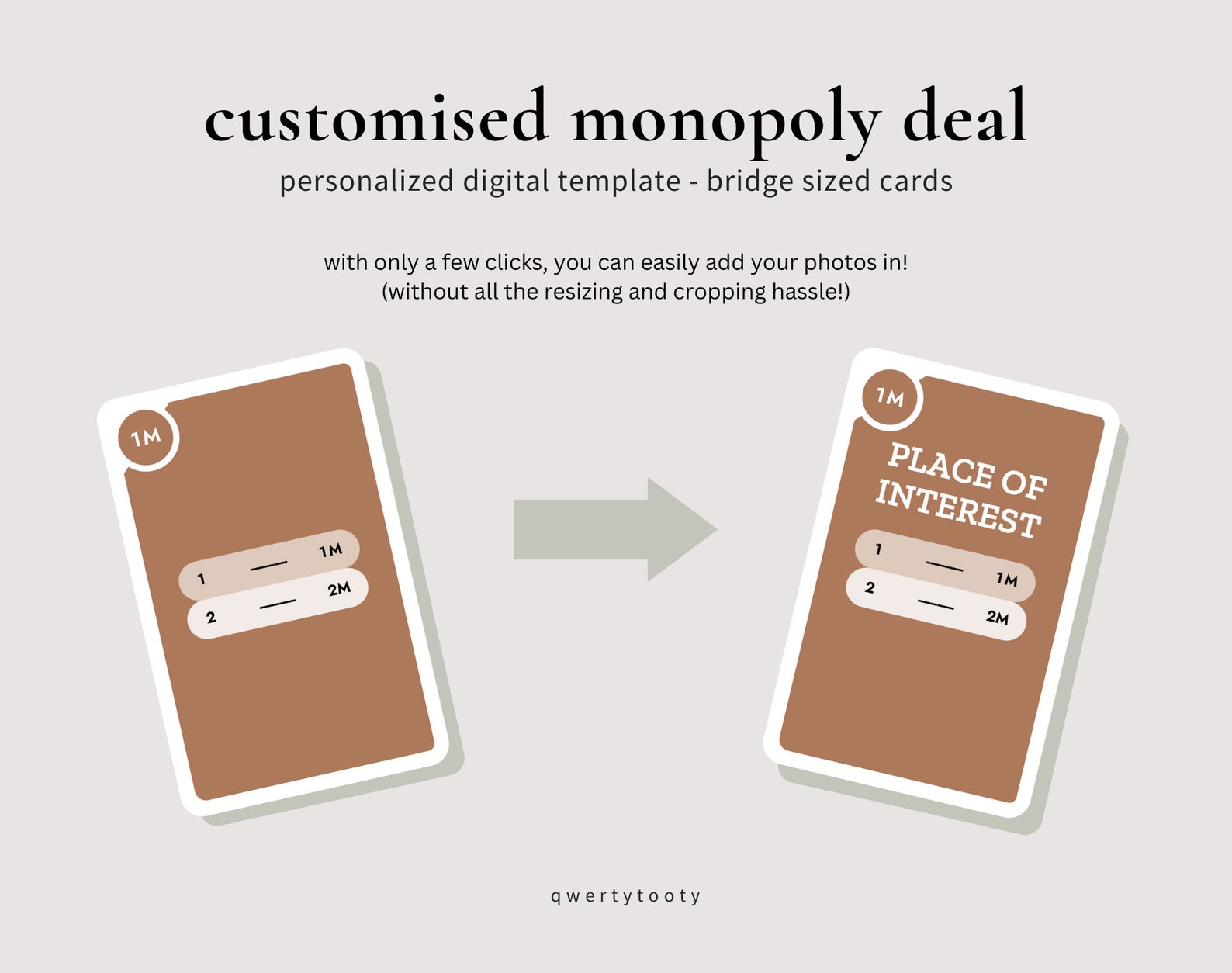 Custom Monopoly Deal, Family Playing Card, Instant Download, Card Game ...