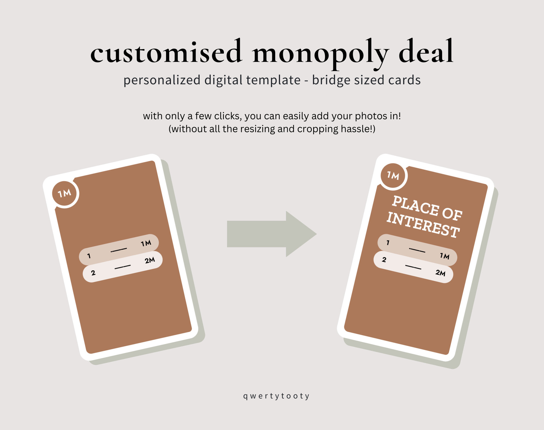 Custom Monopoly Deal, Family Playing Card, Instant Download, Card Game ...