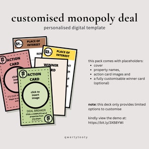 Custom Monopoly Deal Template: Personalized Game Cards (digital ...