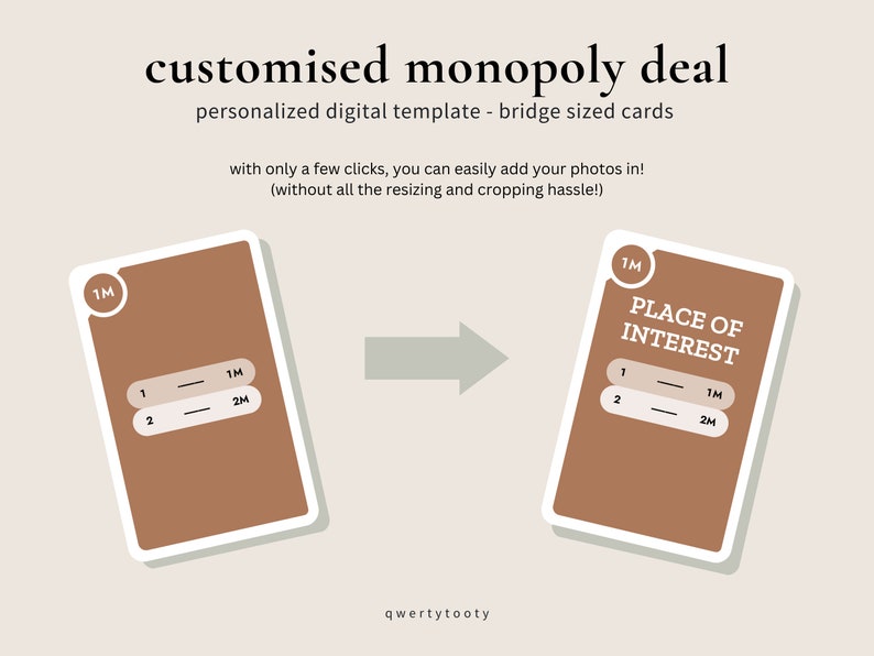 Custom Monopoly Deal Family Playing Card Instant Download - Etsy