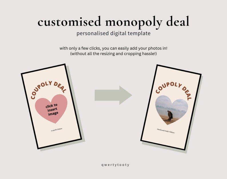 Custom Monopoly Deal | INSTANT DOWNLOAD | Game Card Template | Playing ...