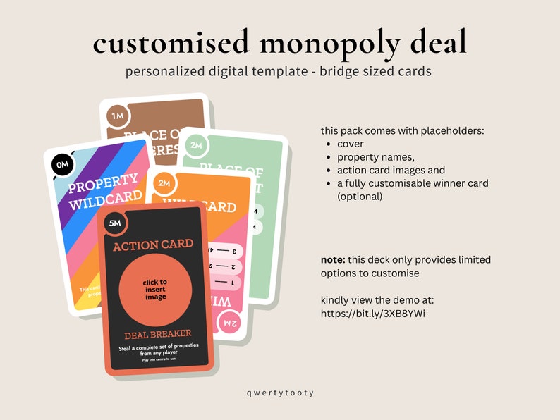 Custom Monopoly Deal Family Playing Card Instant (Download Now) - Etsy