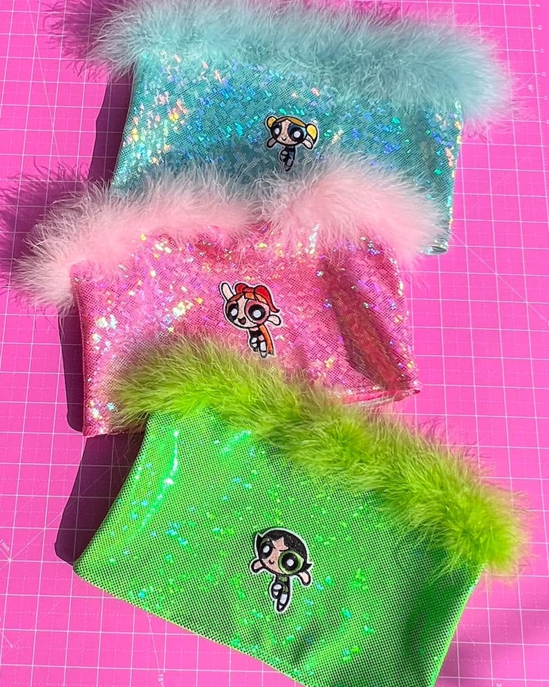 Handmade Powerpuff Girls Rave Outfit, Furry Bandeau, Spandex Bottoms - Etsy
