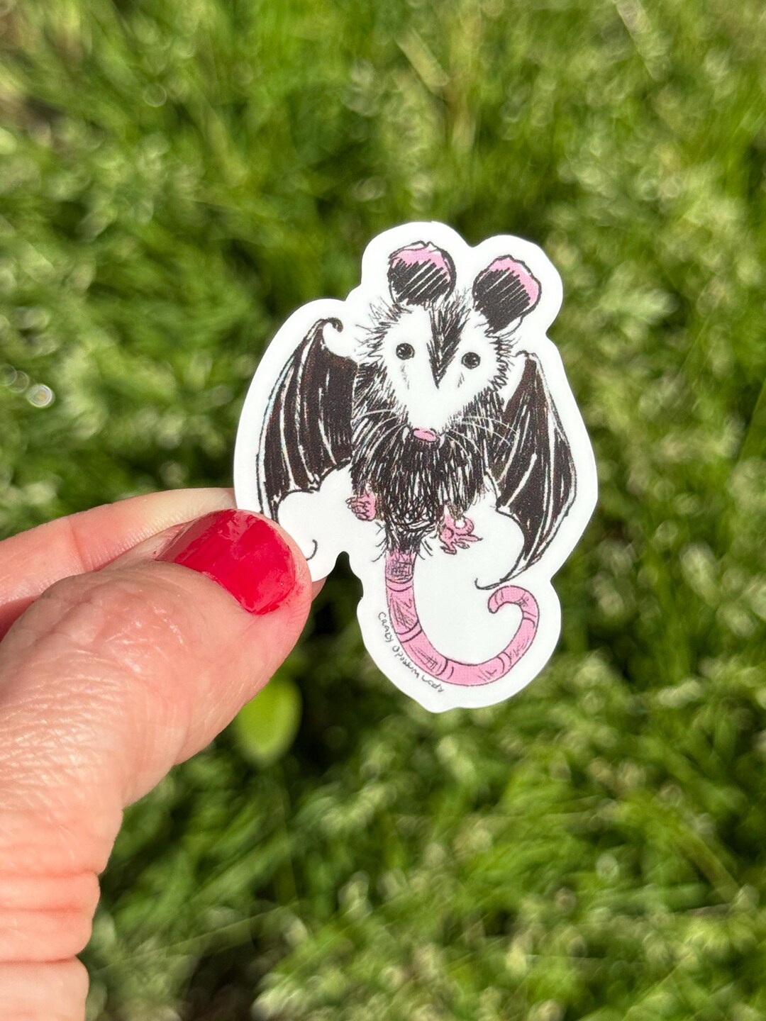 Sticker: Batty Bat Possum Opossum Planner, Craft, Vinyl Art Sticker ...