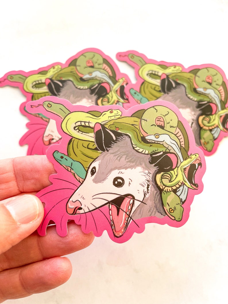 Sticker: Medusa Snake Head Possum Opossum Planner Craft - Etsy