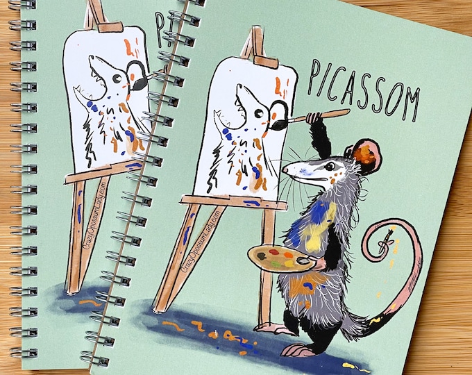 Spiral Notebook : Picassom the Opossum Possum Woodland, Art, Stationary ...