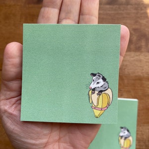 Sticky Notepad : Opossum Possum in Banana Notepad, Art, Stationary ...