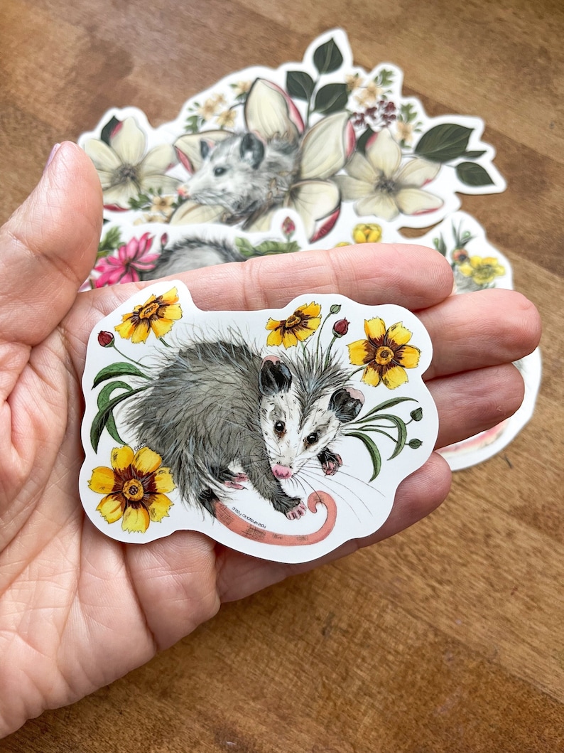 Sticker: Yellow Swamp Flower Possum Opossum Planner Craft - Etsy