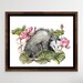 Print : Swamp Water Lilies Flowers and Opossum or Possum Habitat Series ...