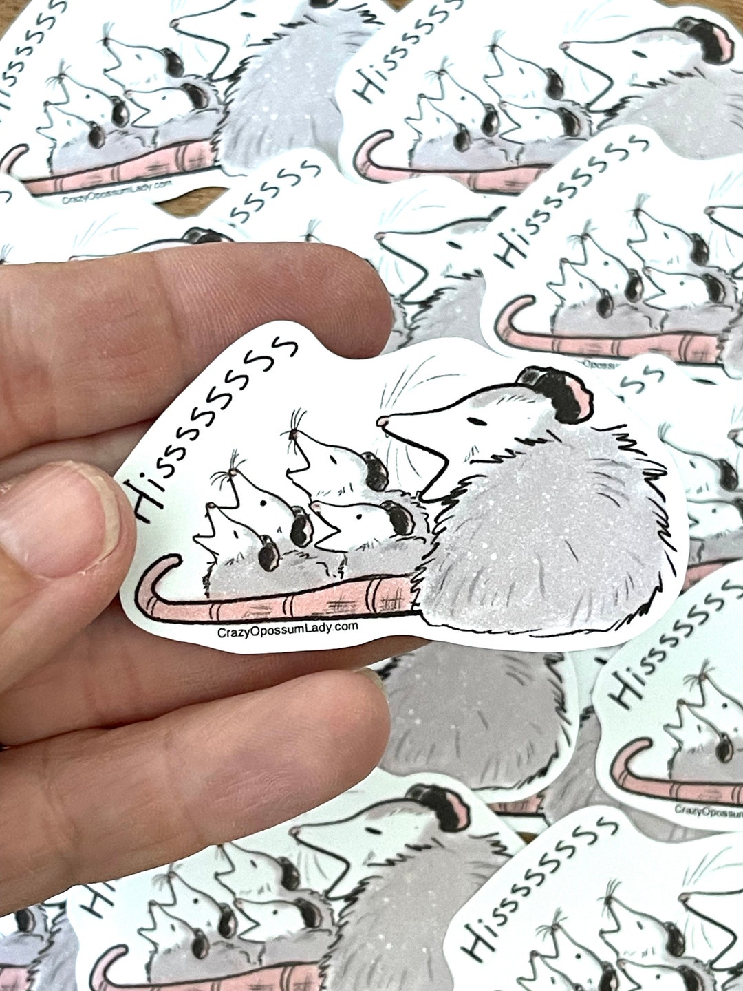Sticker: Hissing Possum Opossum Planner, Craft, Vinyl Art Sticker ...