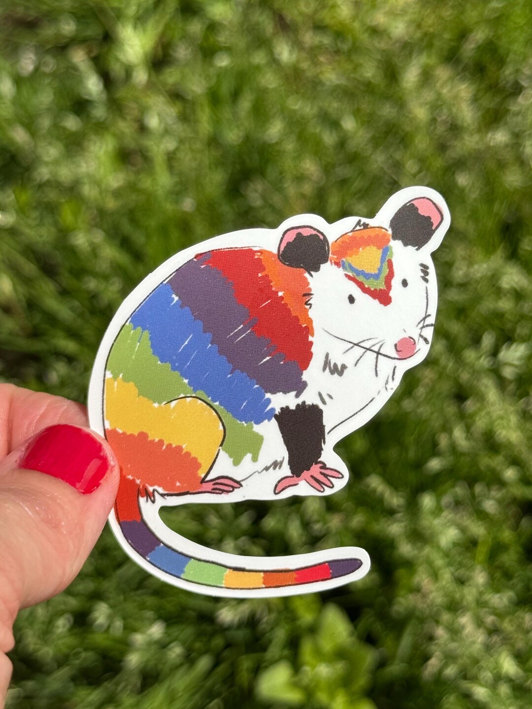 Sticker: Rainbow Pride Possum Opossum Planner, Craft, Vinyl Art Sticker ...