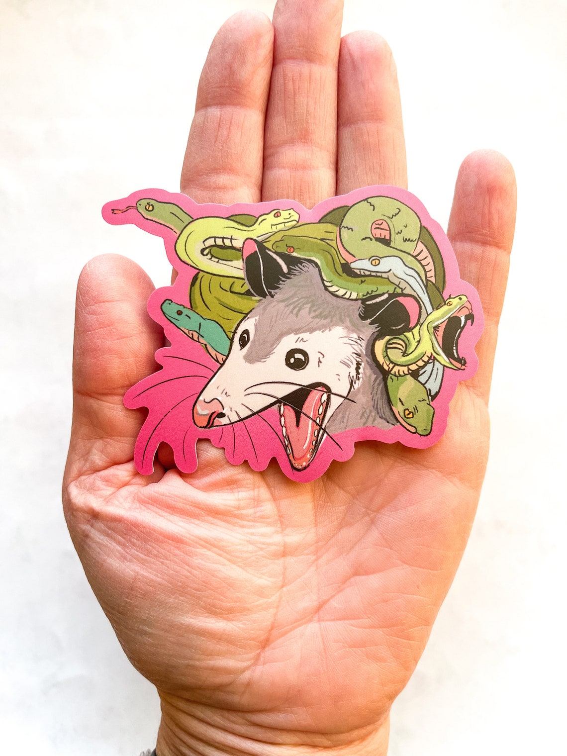 Sticker: Medusa Snake Head Possum Opossum Planner Craft - Etsy
