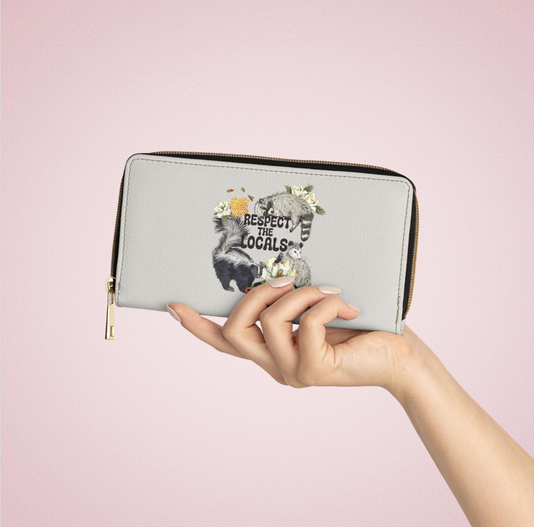 Respect the Locals Zipper Wallet With Possum Opossum Design, Cute ...