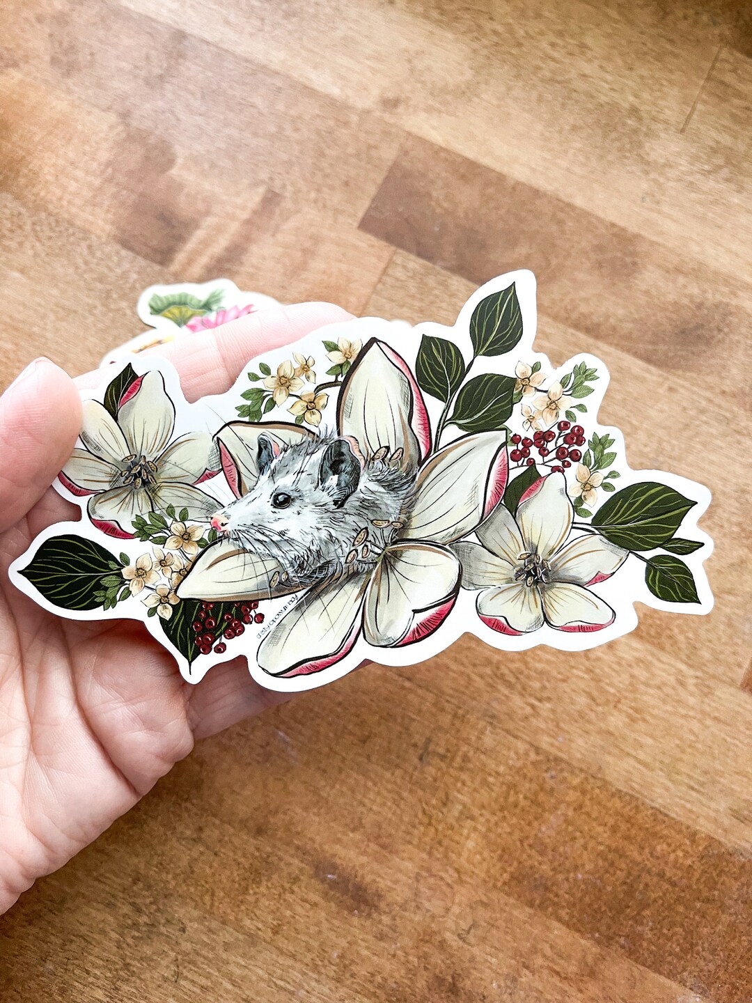 Sticker: Mega Possum Opossum Planner, Craft, Vinyl Art Sticker ...
