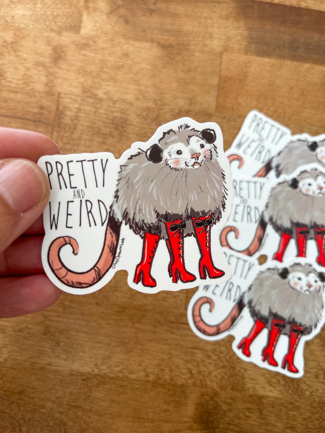 Sticker: Pretty and Weird Possum Opossum Planner, Craft, Vinyl Art ...