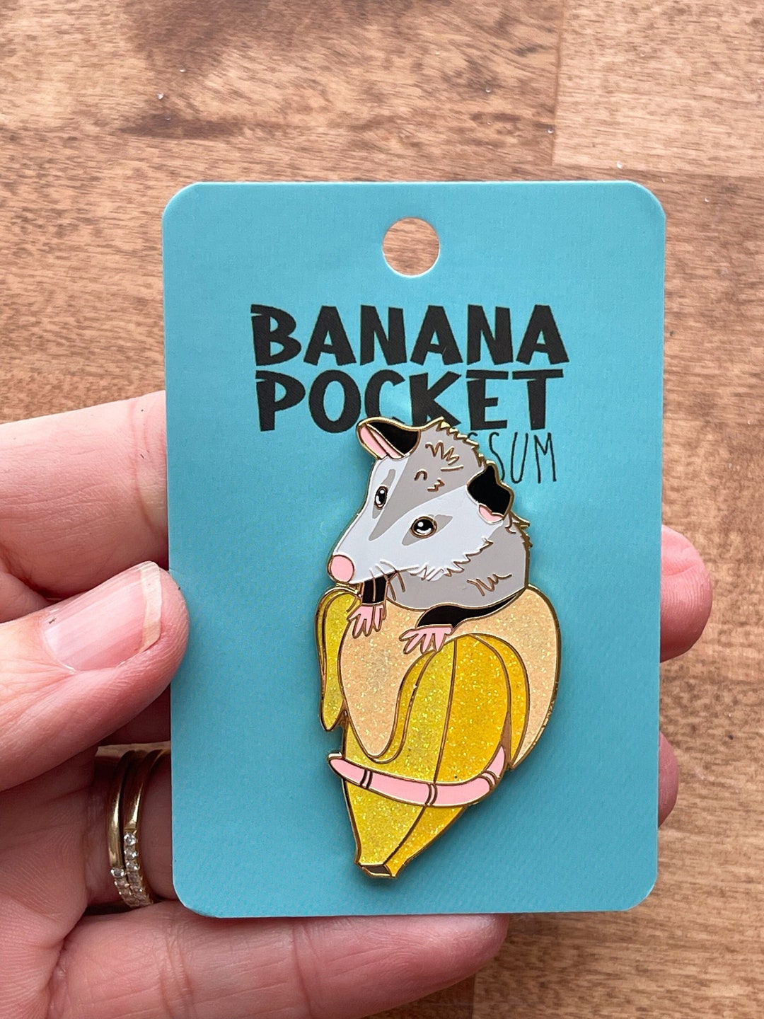 Pin : GLITTER Banana Pocket Opossum Hard Enamel Pin Wildlife Lover - Etsy