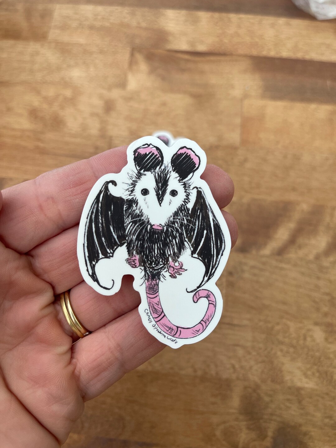 Sticker: Batty Bat Possum Opossum Planner, Craft, Vinyl Art Sticker ...