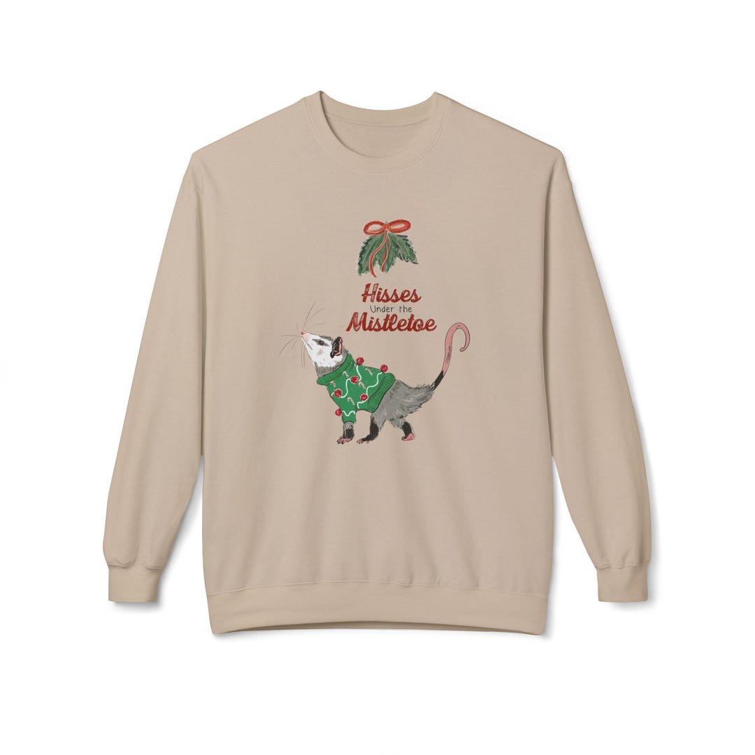 Opossum Possum Mistletoe Christmas Sweatshirt, Holiday Crewneck Jumper ...