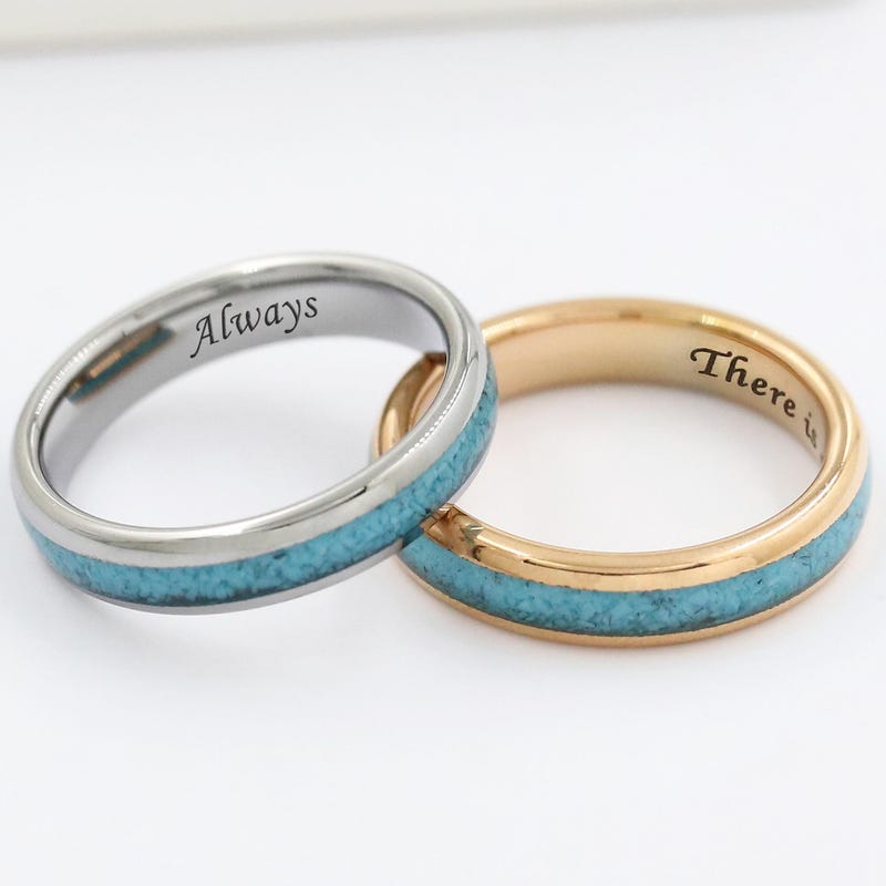 Matching wedding bands turquoise - Etsy.de