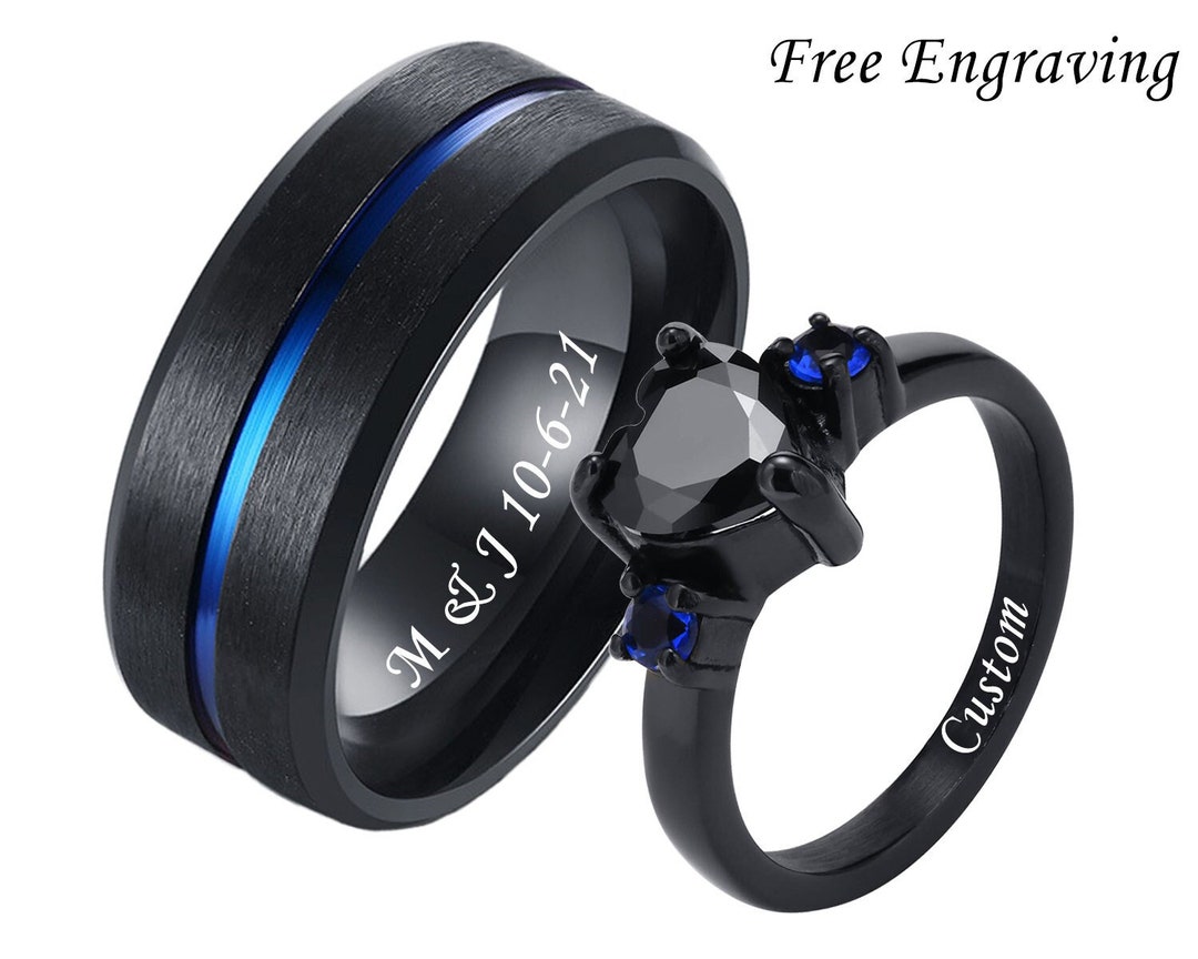 Custom Promise Rings for Couples Personalized Ring for His & - Etsy