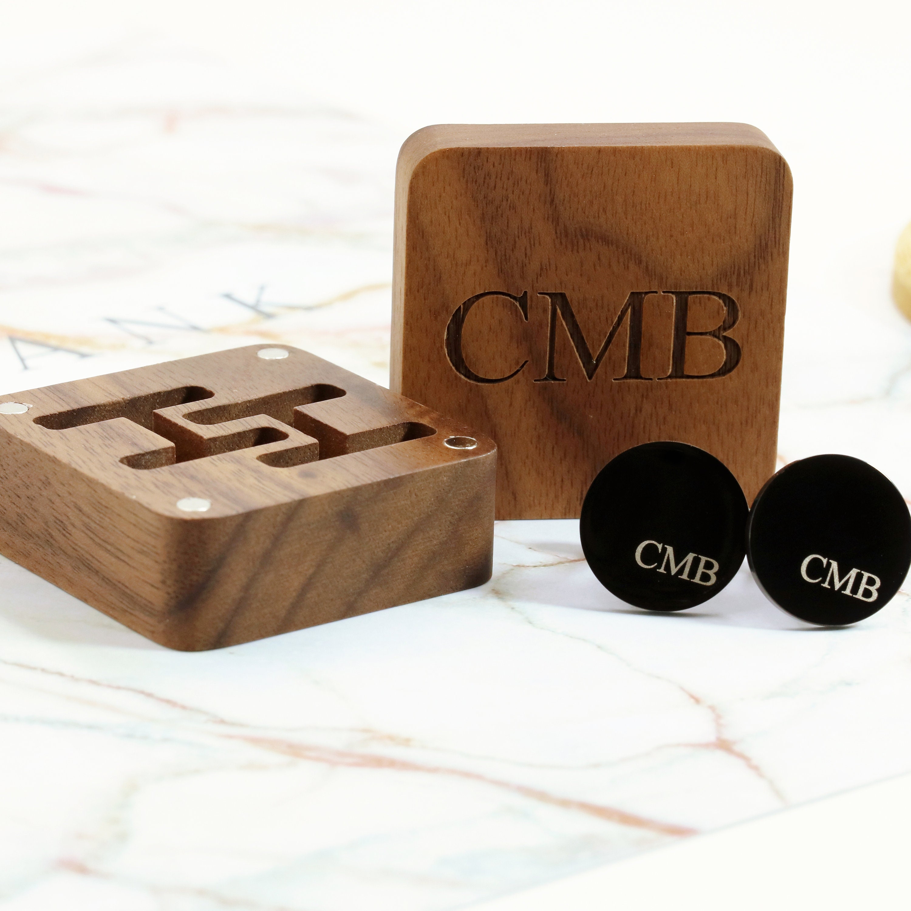Custom Cufflinks, Personalized Engraved Cuff Links With Wooden Gift Box ...