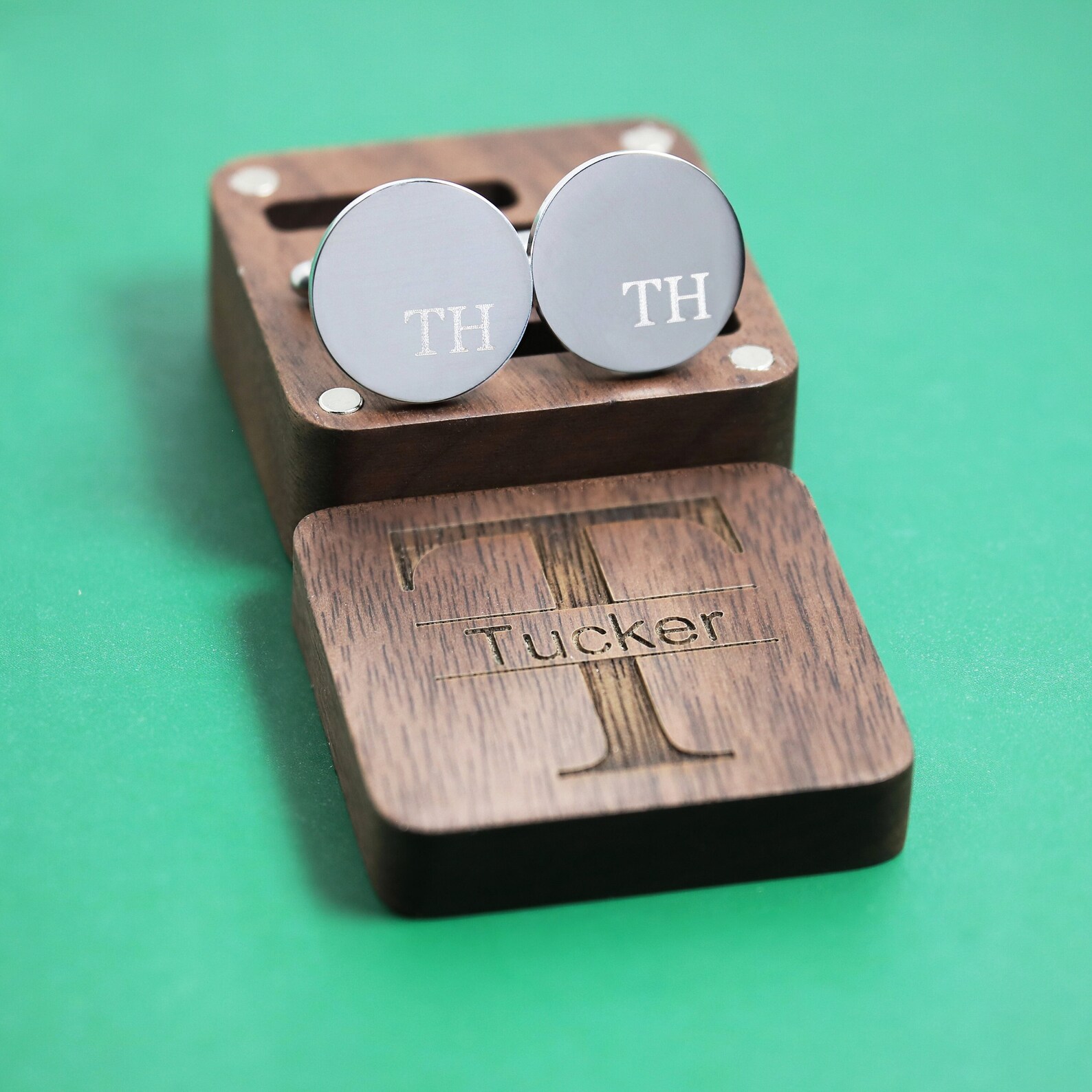 Custom Cufflinks, Personalized Engraved Cuff Links With Wooden Gift Box ...