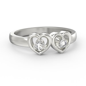 Dual Birthstones Ring, Promise Ring for Her, Womens Double Stones ...