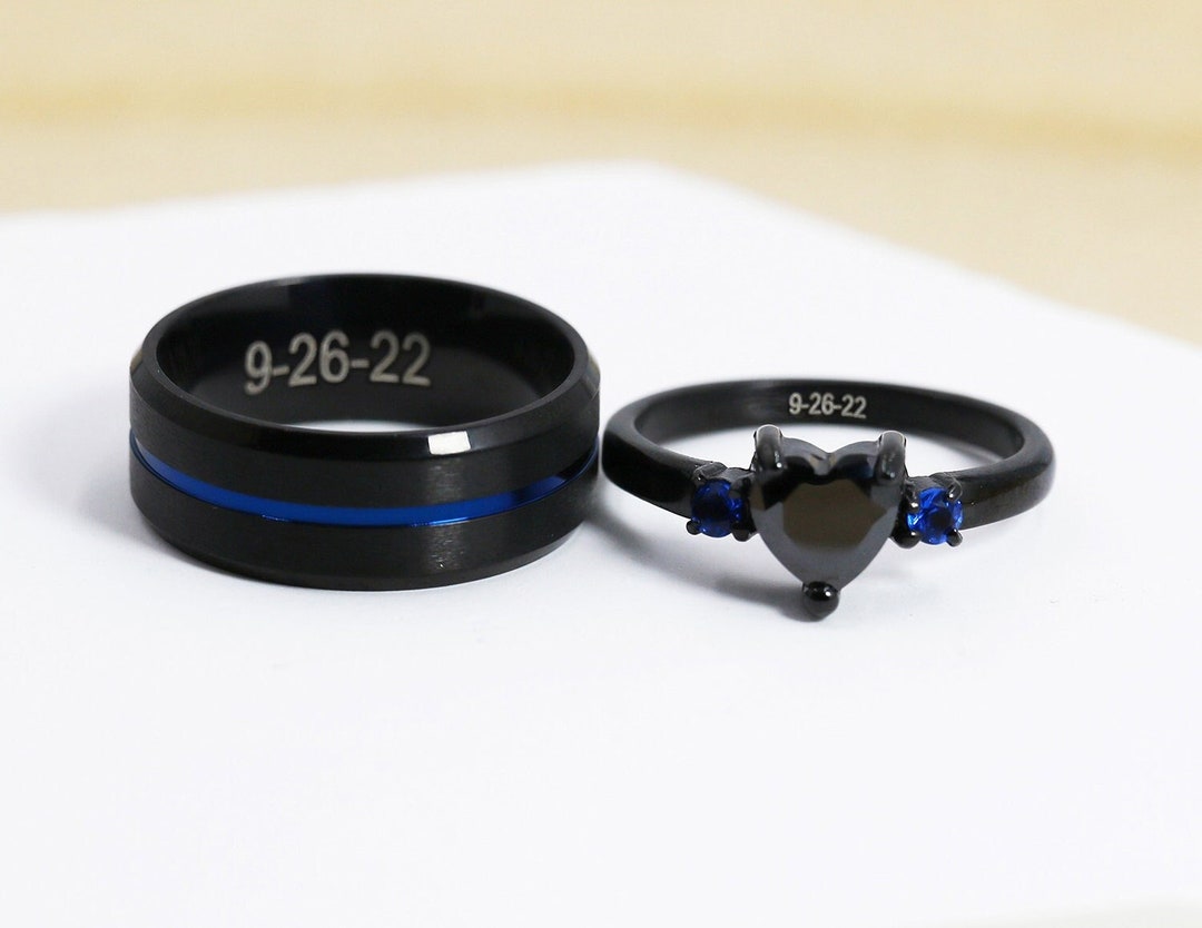 Custom Promise Rings for Couples, Matching Couple Ring Set ...