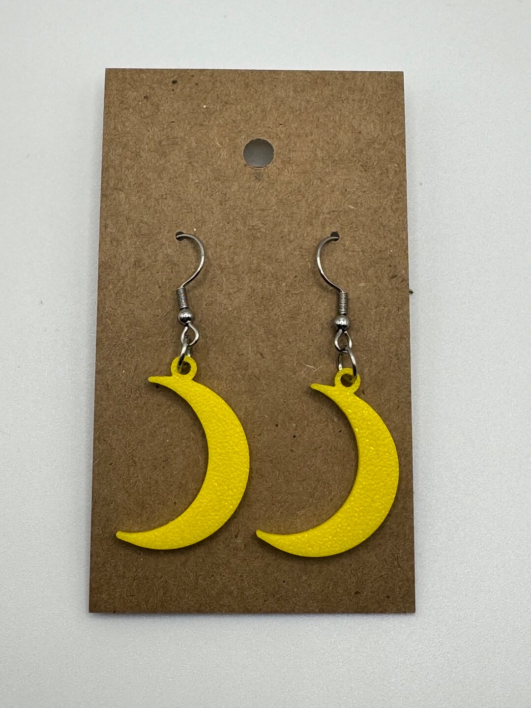 3D Printed Crescent Moon Earrings - Etsy