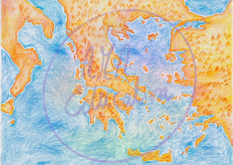 Giant Ancient Greece Map Printable English and TO FILL Version ...