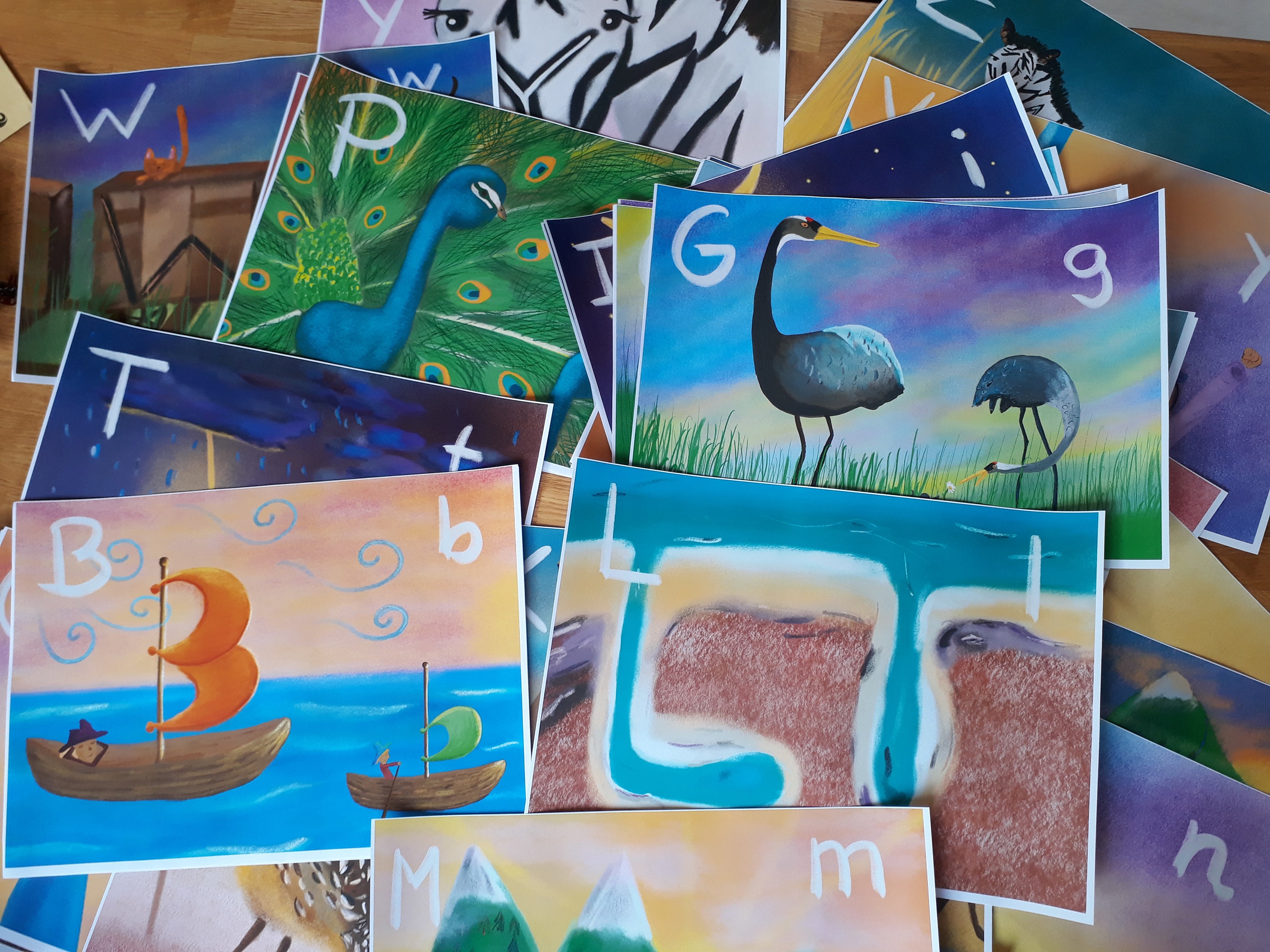 Waldorf Alphabet Posters/flash Cards-uppercase/lowercase-english/french ...