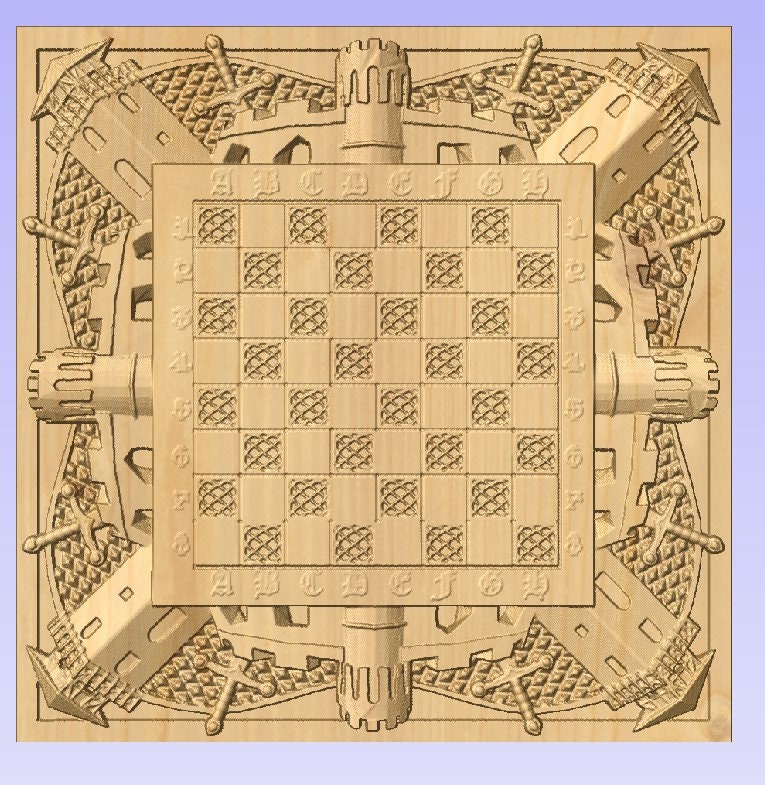 Castle Chess Board STL File - Etsy